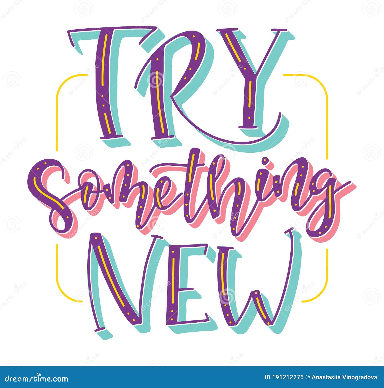 Try Something New Multicolored Text Isolated on White Background ...