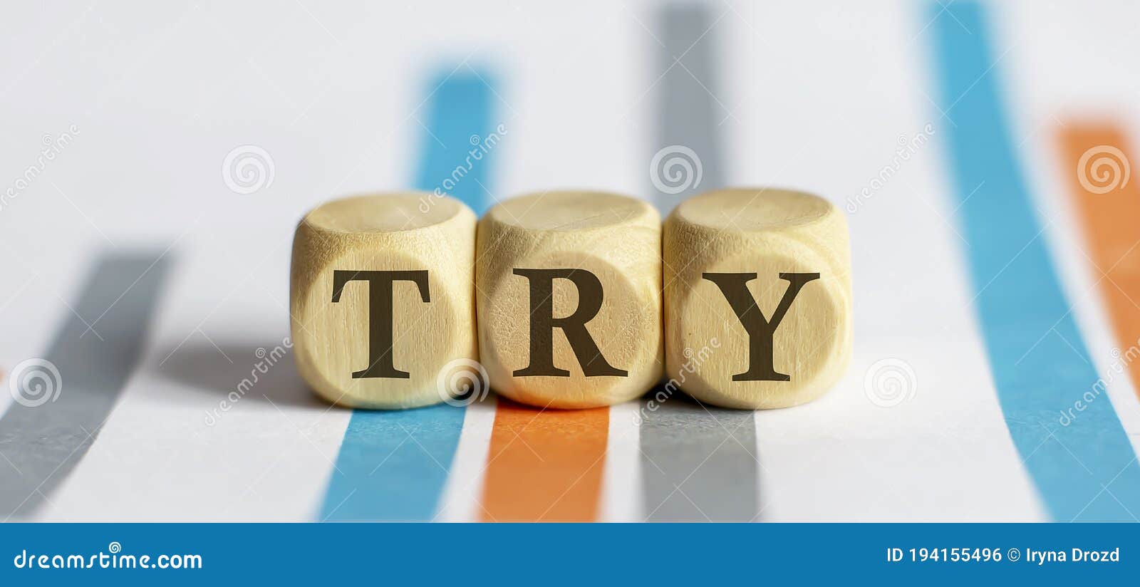 TRY Text on the Chart Background. Business Concept Stock Photo - Image ...
