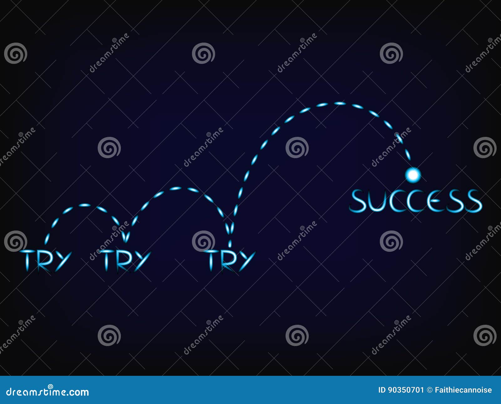 Try and try until success stock vector. Illustration of motivation ...