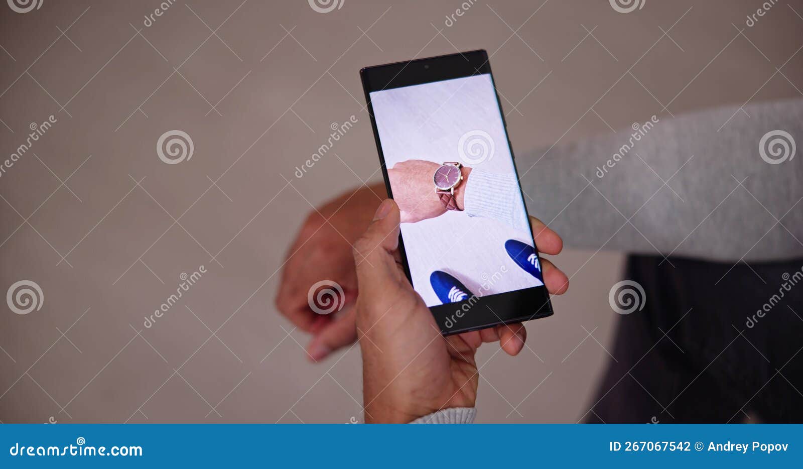 Try Virtual Fashion Watch or Wristwatch on Hand Stock Photo - Image of ...