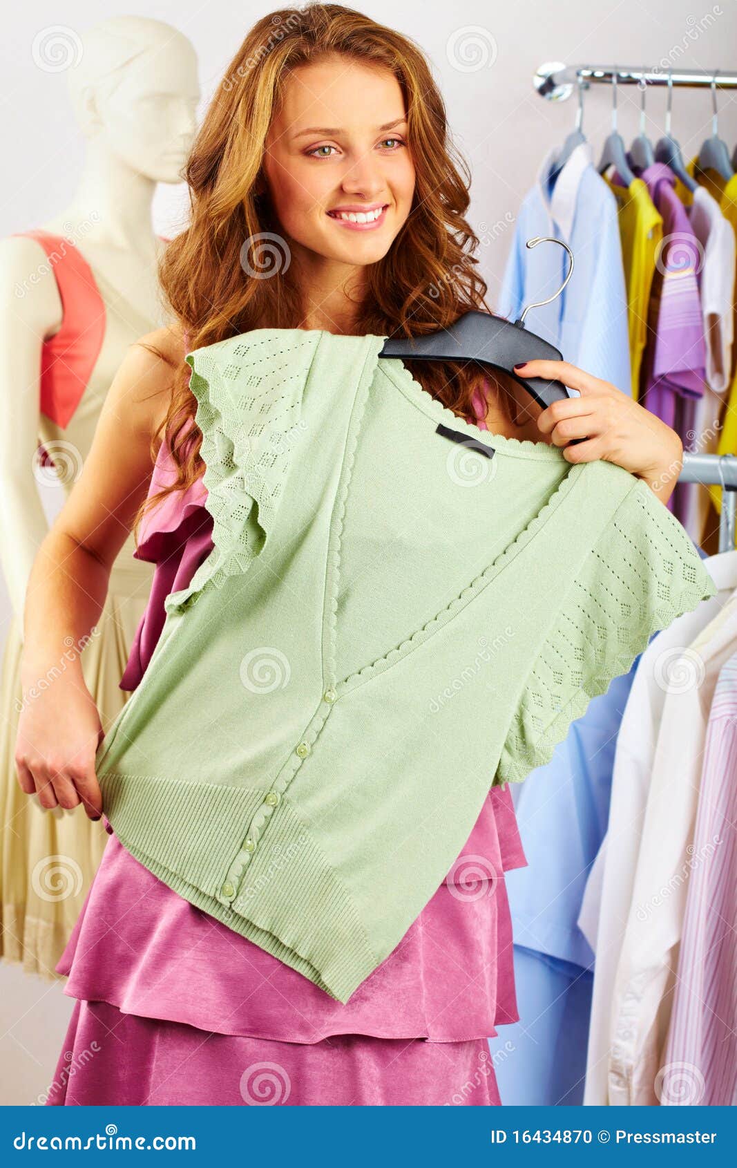 Trying on stock photo. Image of attractive, consumer - 16434870