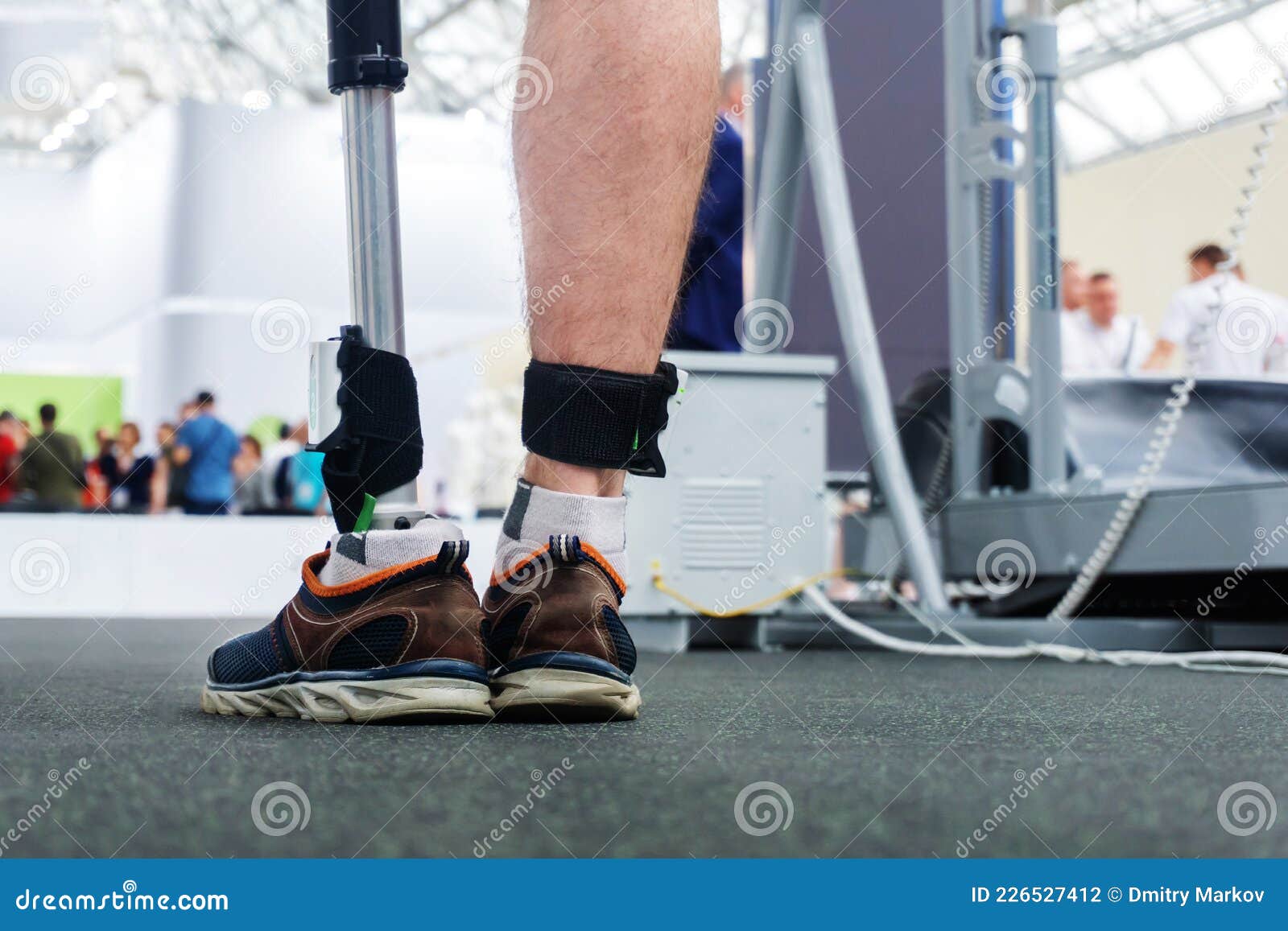 Trying on a Bionic Leg. an Installed Sensor for Checking the Correct ...