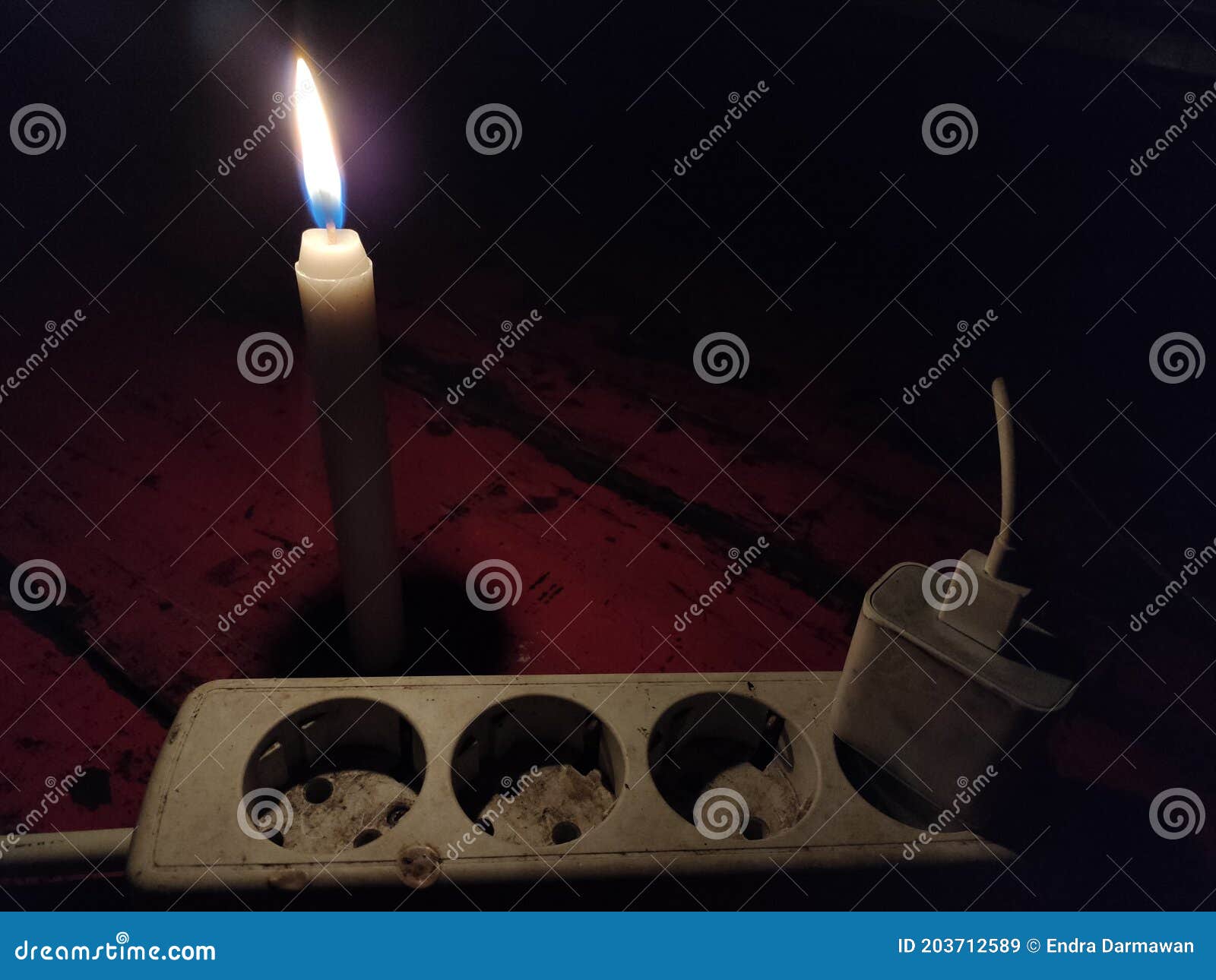 Trying To Charge when Electricity Goes Off Stock Image - Image of white ...