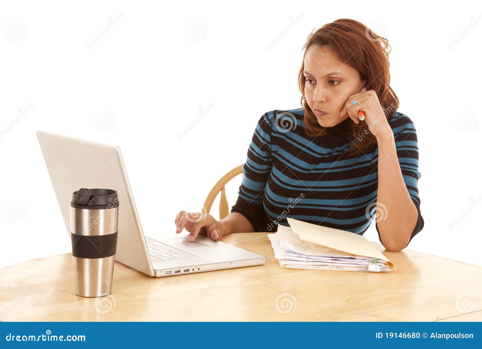 Trying To Figure Out Problem Stock Photo - Image of girl, manager: 19146680