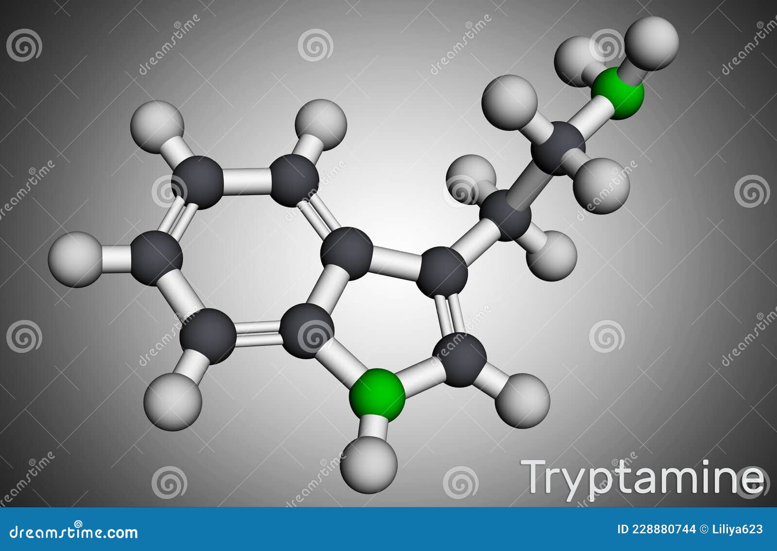 Tryptamine Molecule. It Is Alkaloid, Aminoalkylindole. Structural ...