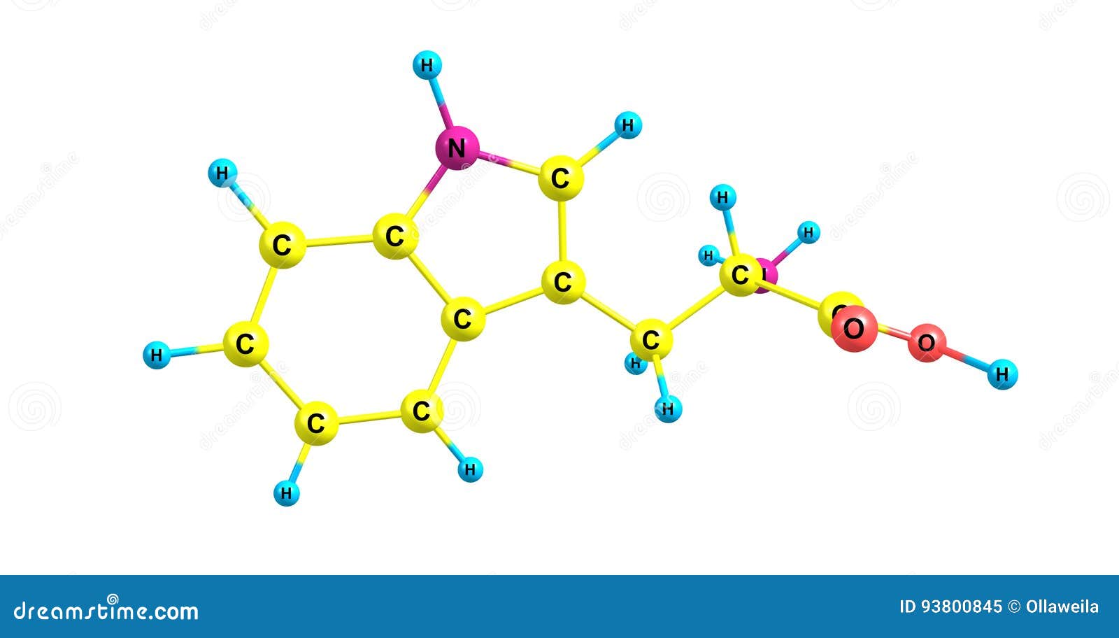 Tryptophan Molecular Structure Isolated on White Stock Illustration ...