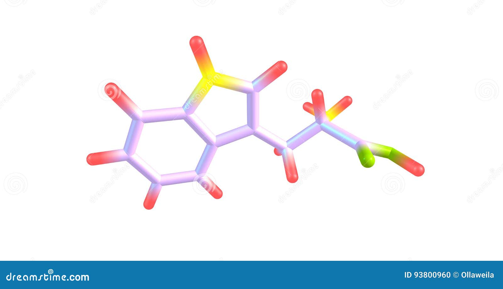 Tryptophan Molecular Structure Isolated on White Stock Illustration ...