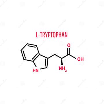 Tryptophan Skeletal Formula and Structure. Stock Vector - Illustration ...