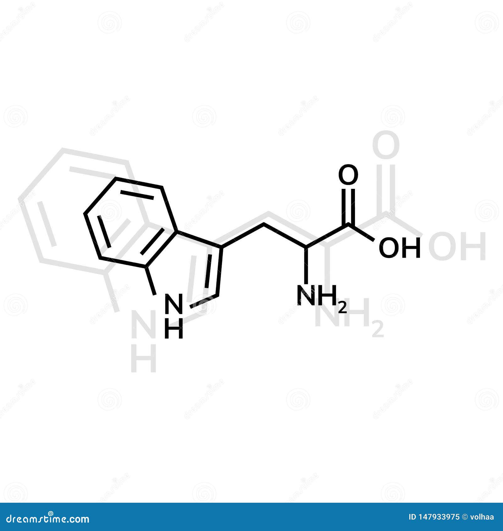 Tryptophan vector icon stock vector. Illustration of biochemistry ...