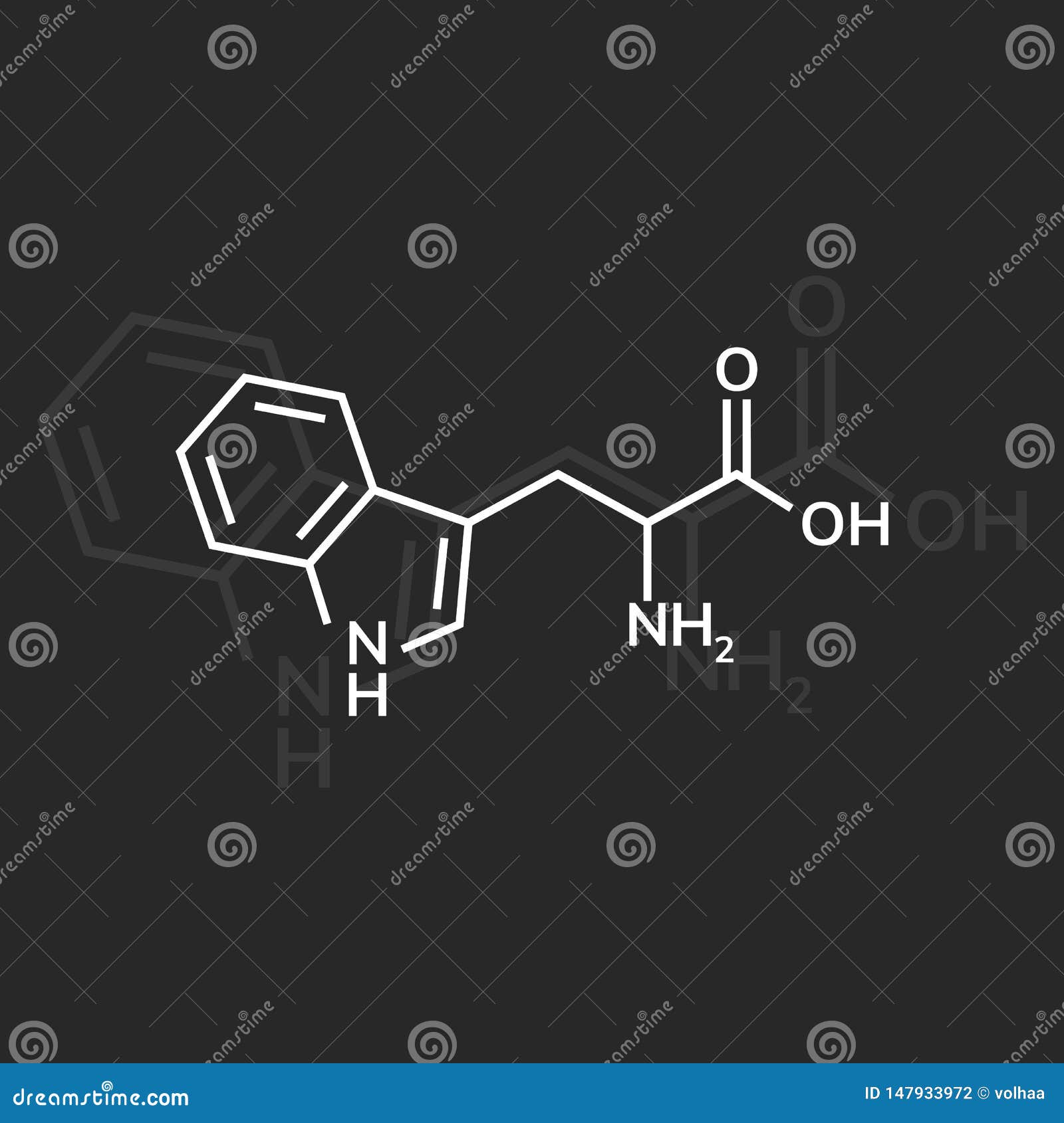 Tryptophan Vector Illustration Stock Vector - Illustration of amino ...