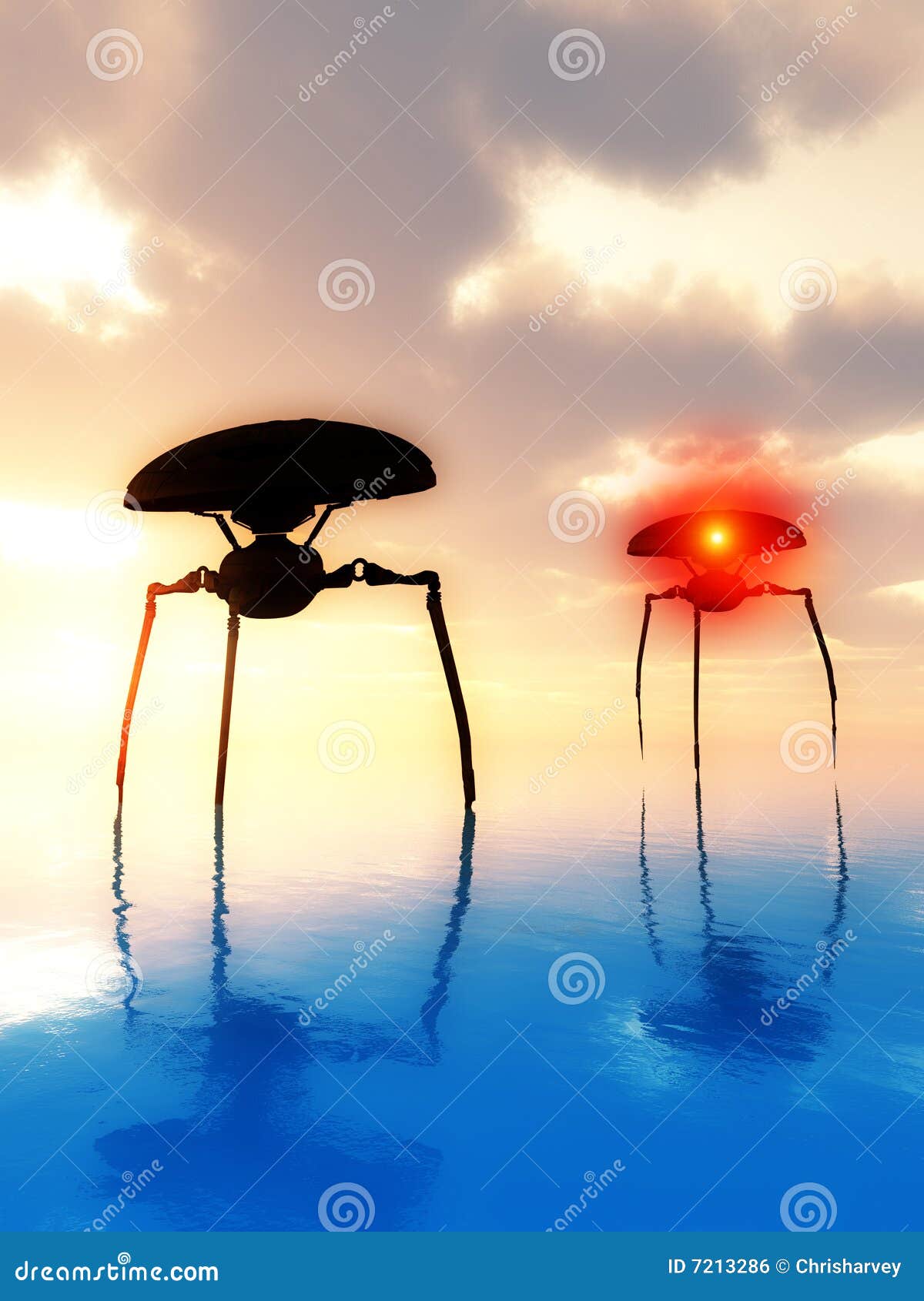 Trípodes del mar stock de ilustración. Ilustración de afuera - 7213286