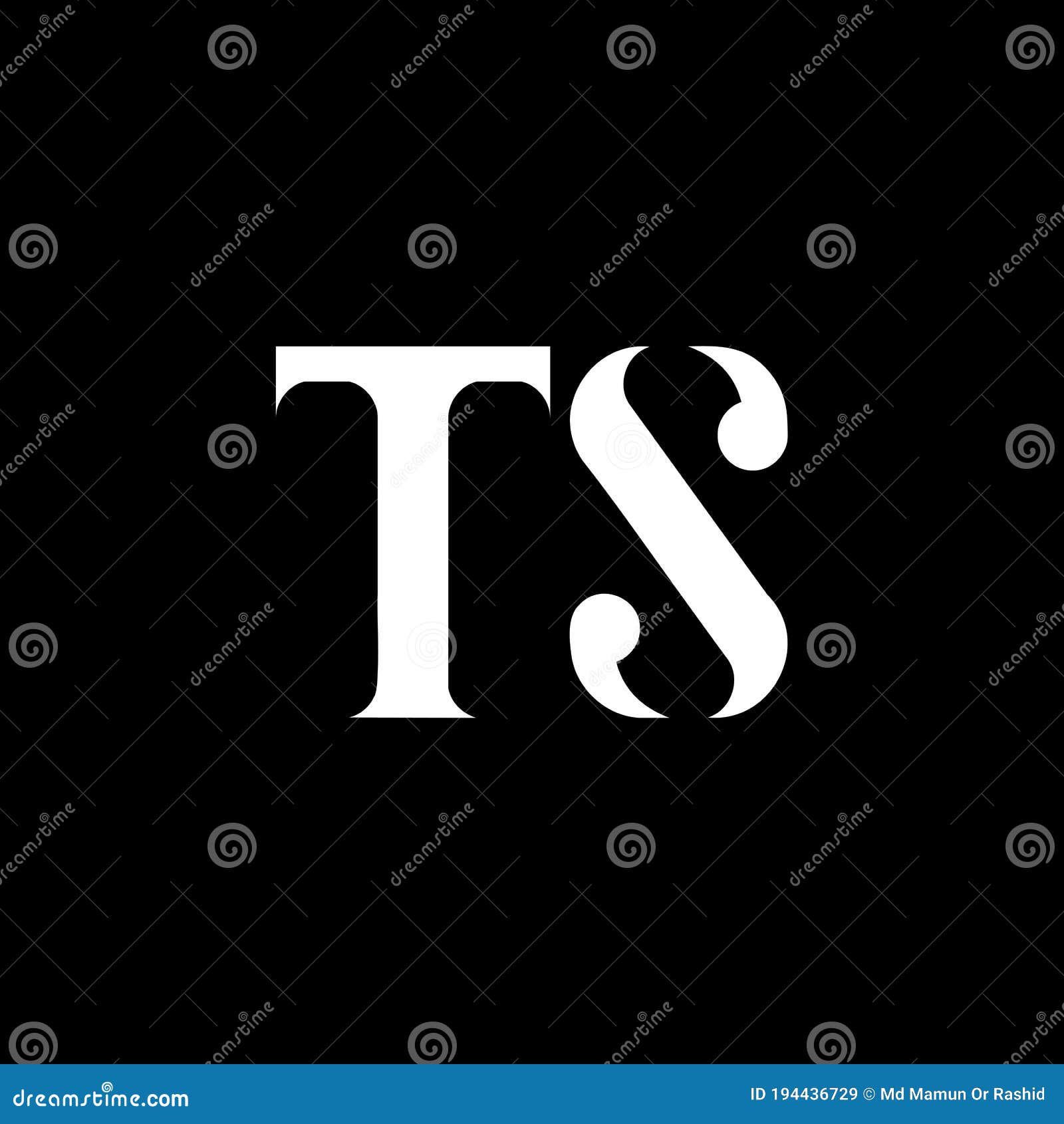 TS T S Letter Logo Design. Initial Letter TS Linked Circle Uppercase ...
