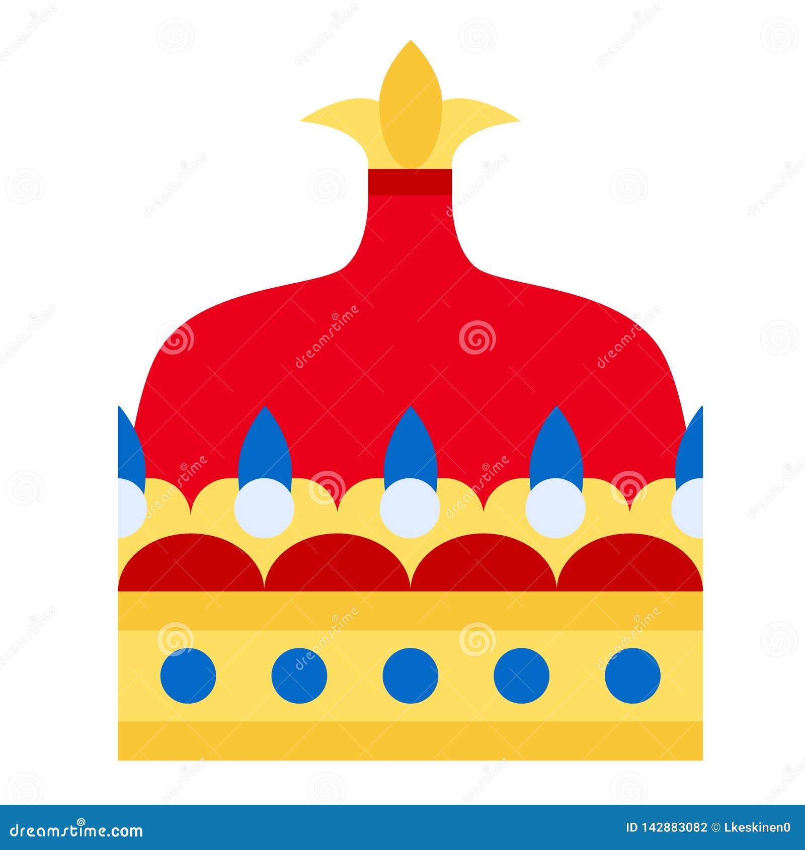 Tsar Cap Flat Illustration on White Stock Vector - Illustration of ...