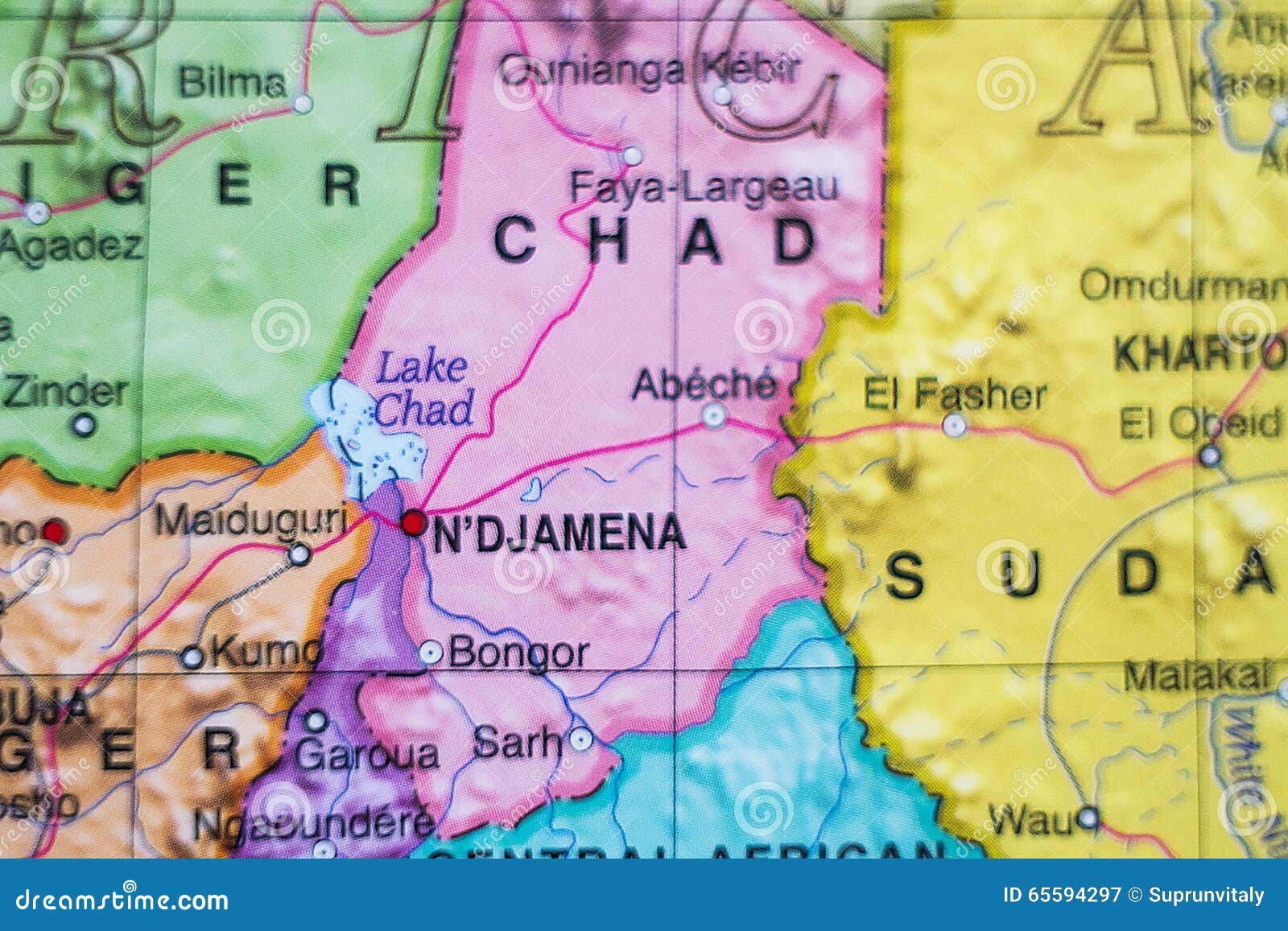 Tschad-Landkarte stockbild. Bild von atlas, länder, hintergrund - 65594297