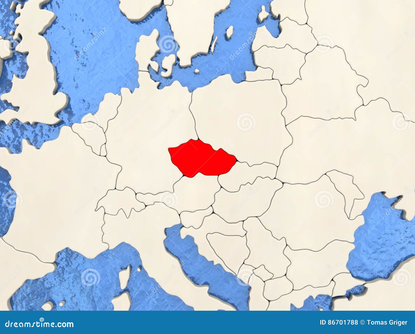 Tschechische Republik Auf Karte Stock Abbildung - Illustration von ...