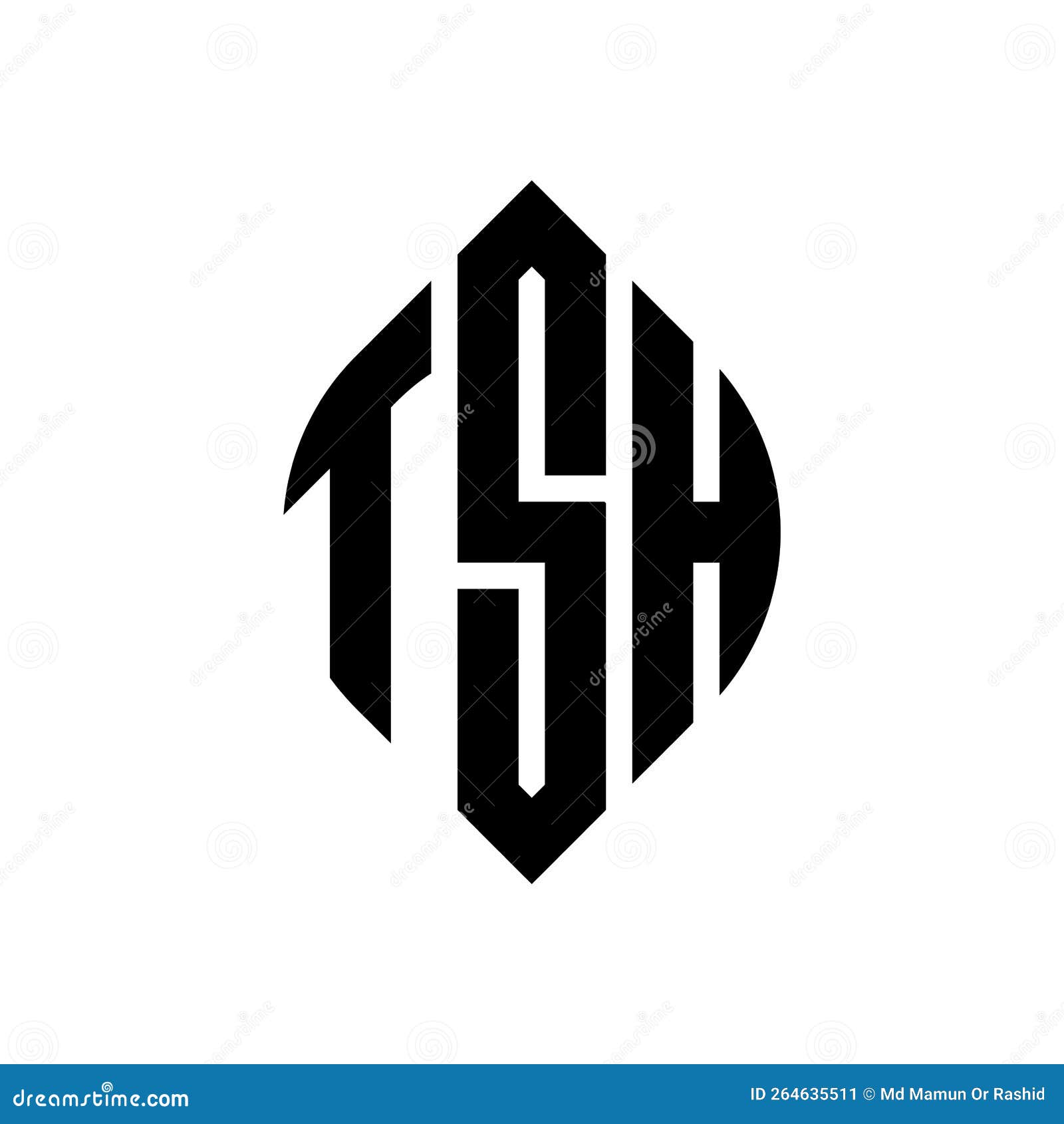 TSH Circle Letter Logo Design with Circle and Ellipse Shape. TSH ...