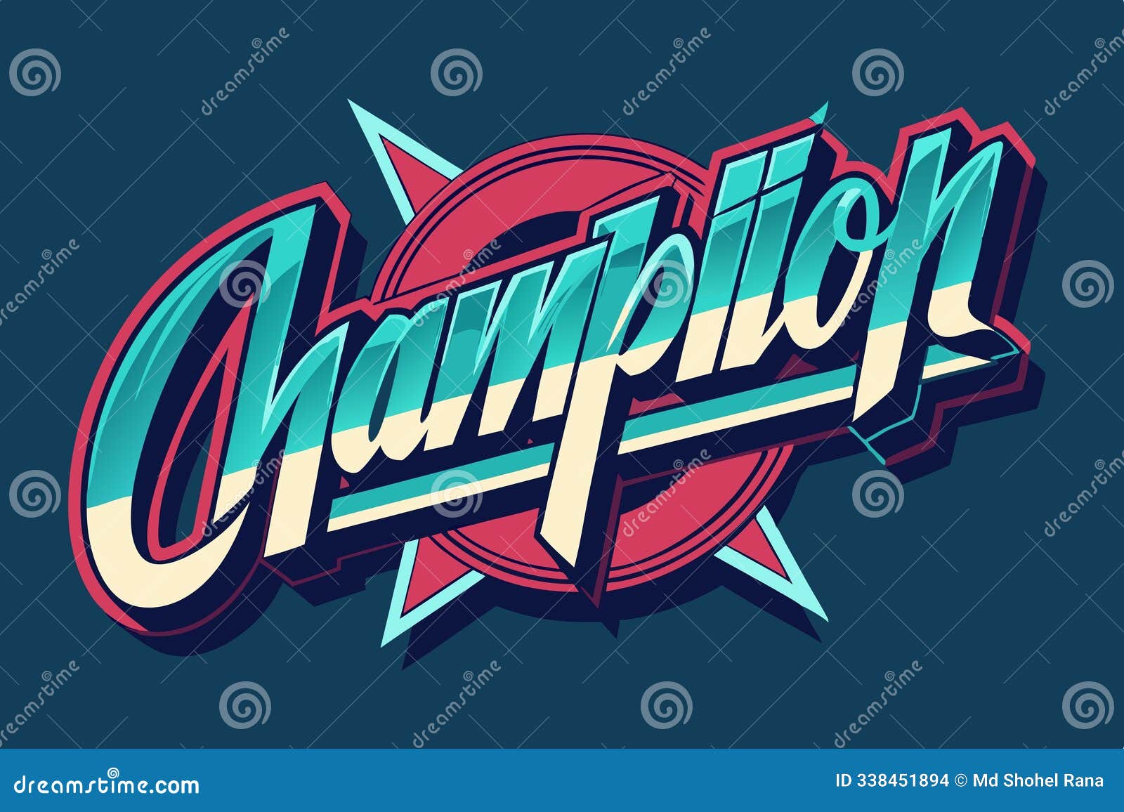 Tshirt Design Word Champion Vector Illustrations Stock Illustration ...