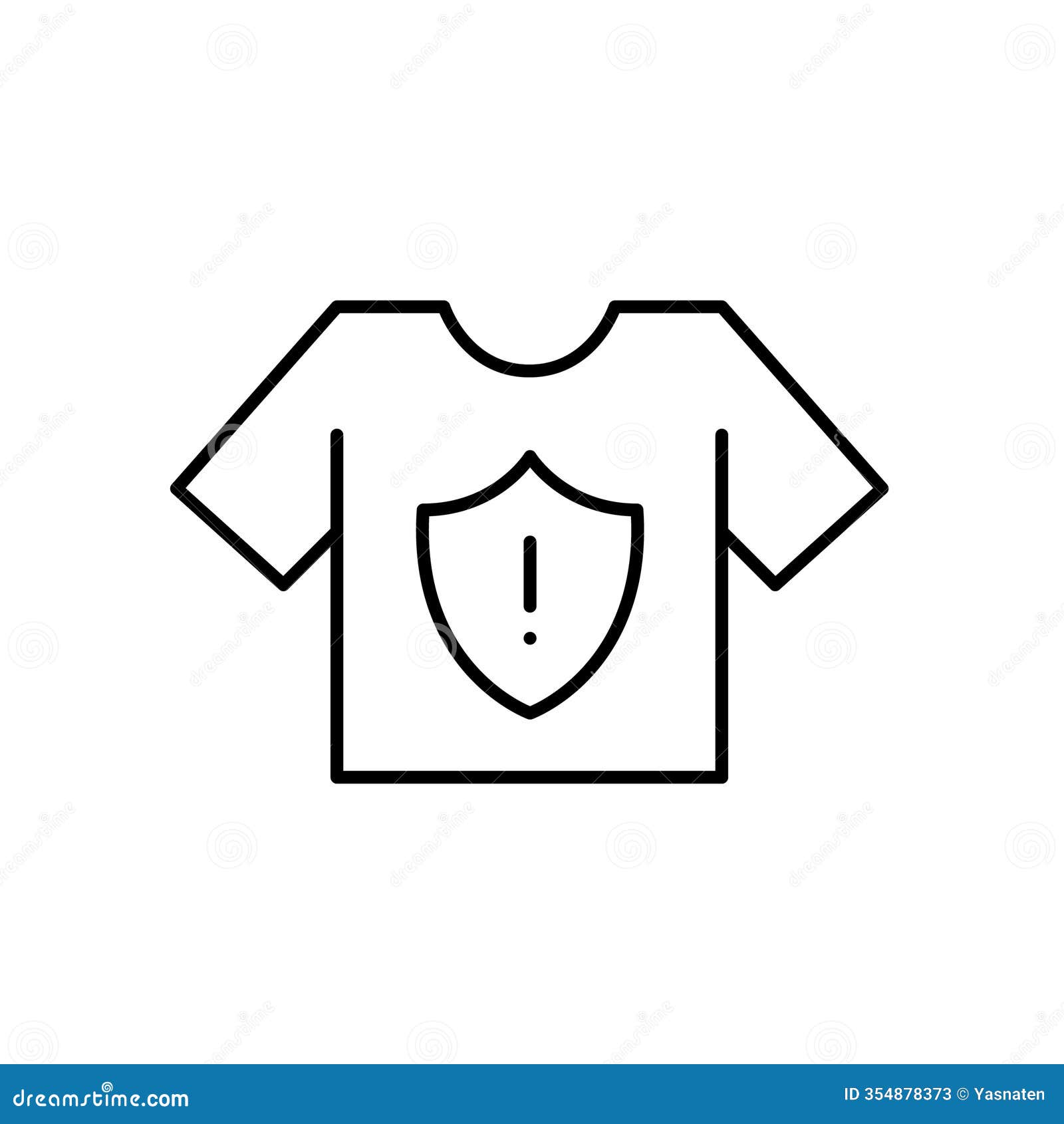 Tshirt, Shield and Exclamation Mark. Flammable Clothes Warning ...