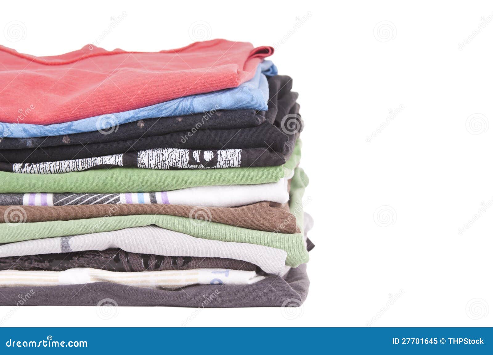 Tshirt Stack Isolated stock image. Image of fabric, display - 27701645