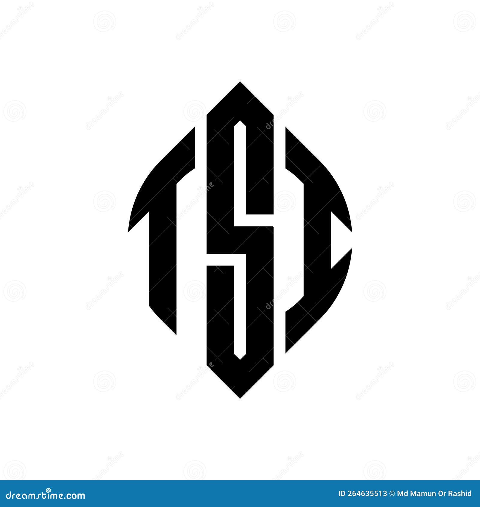 TSI Circle Letter Logo Design with Circle and Ellipse Shape. TSI ...