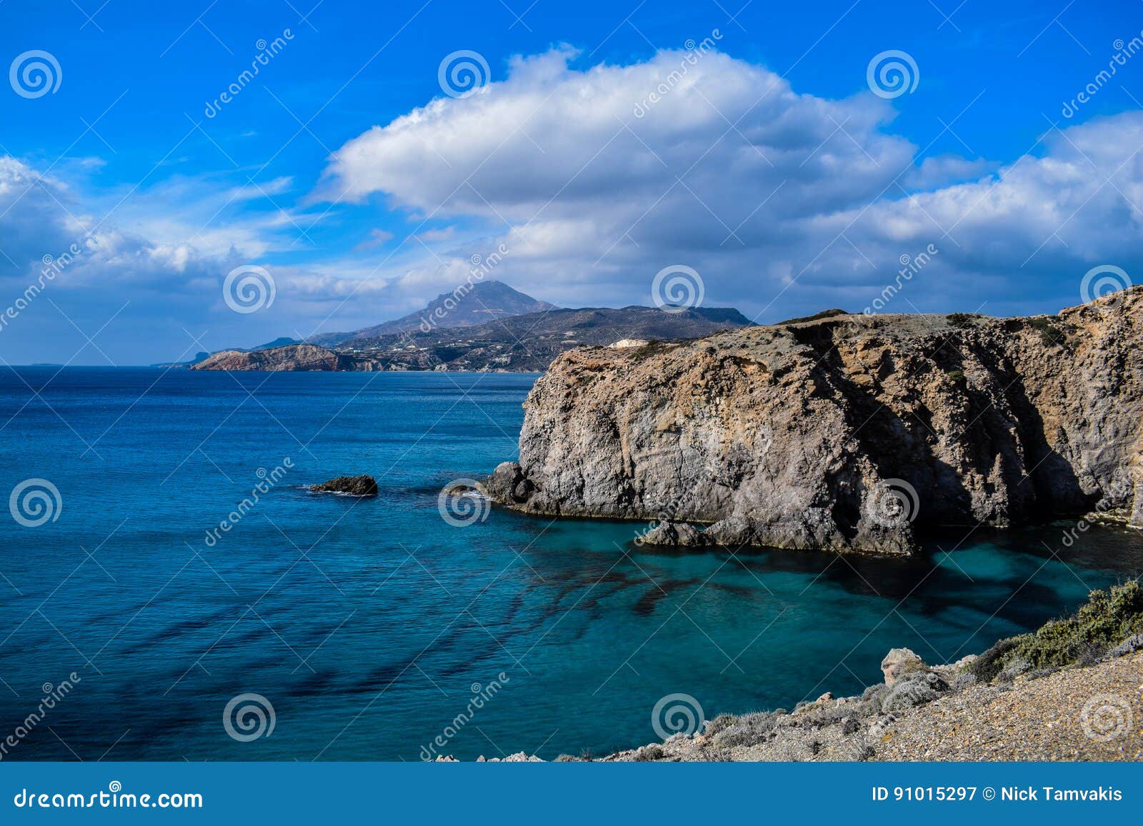 Tsigrado beach stock image. Image of beautiful, background - 91015297