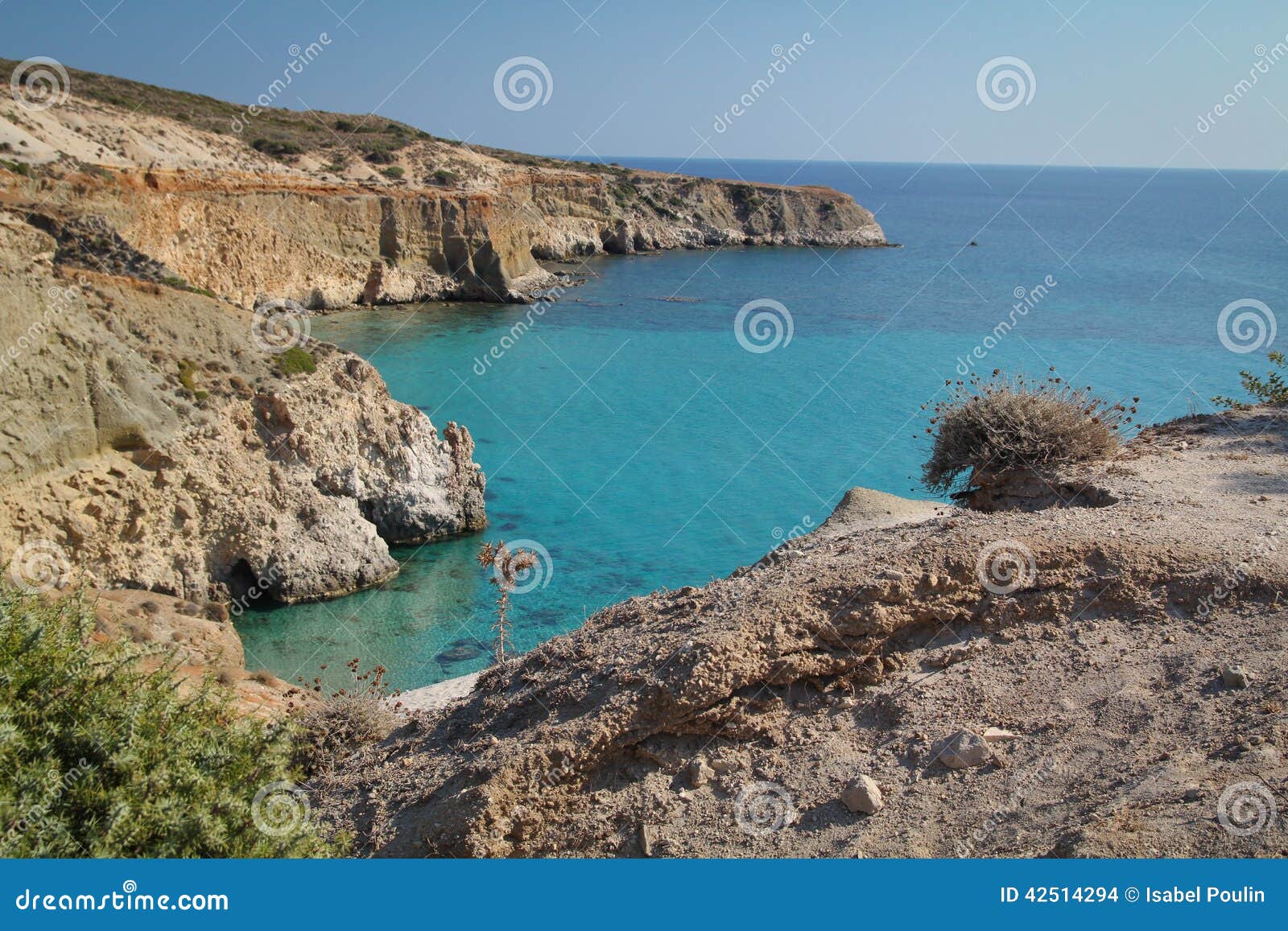 Tsigrado beach stock photo. Image of cliffs, sand, milos - 42514294