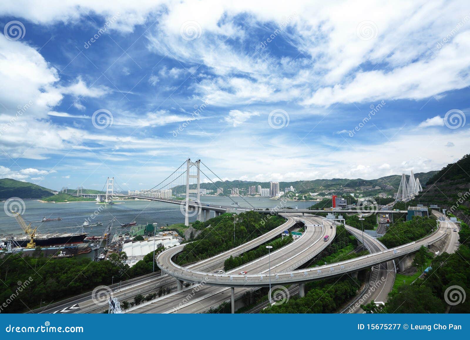 Tsing Ma Bridge stock image. Image of blur, city, highway - 15675277