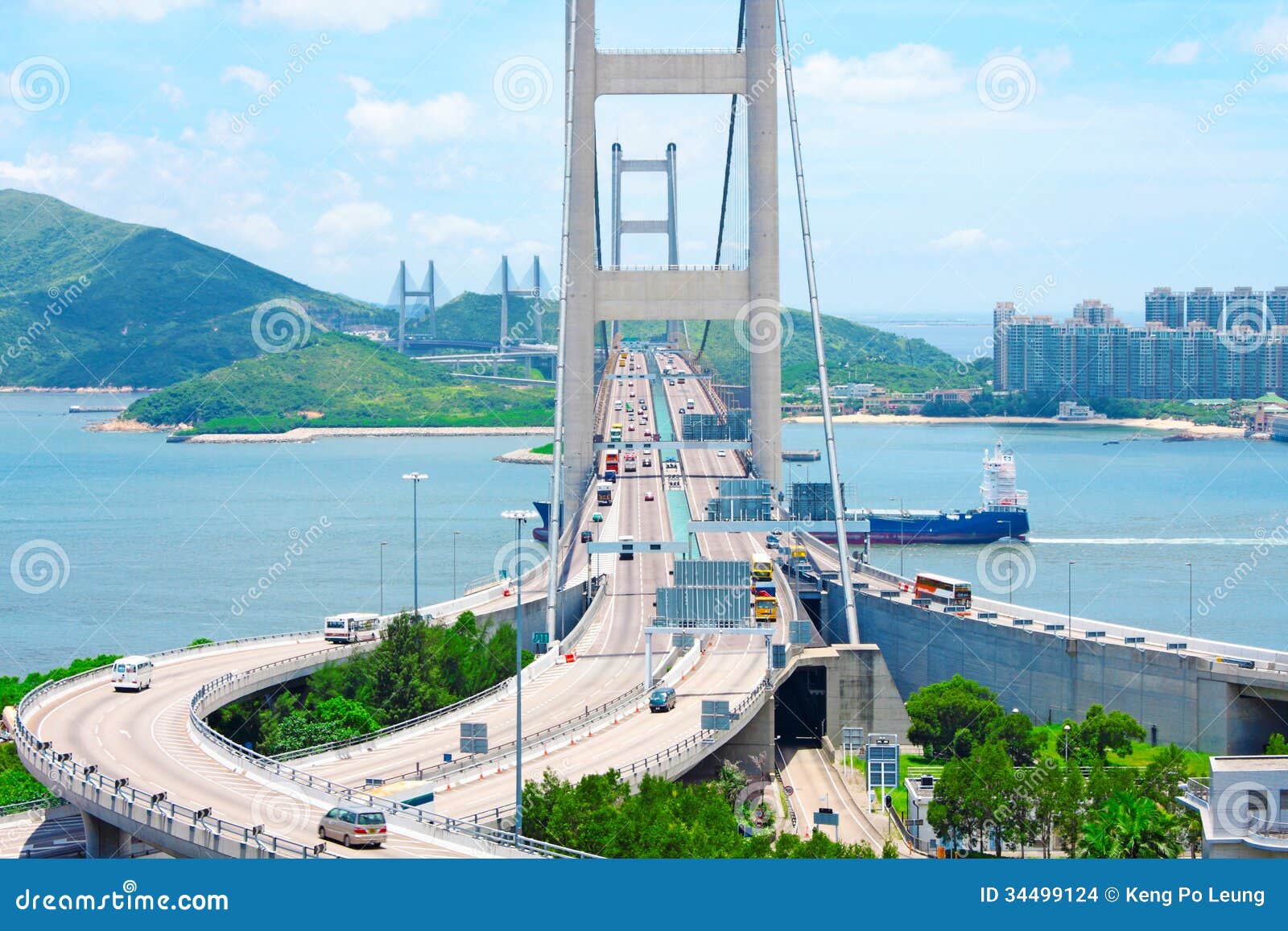 Tsing Ma Bridge stock photo. Image of glow, architecture - 34499124