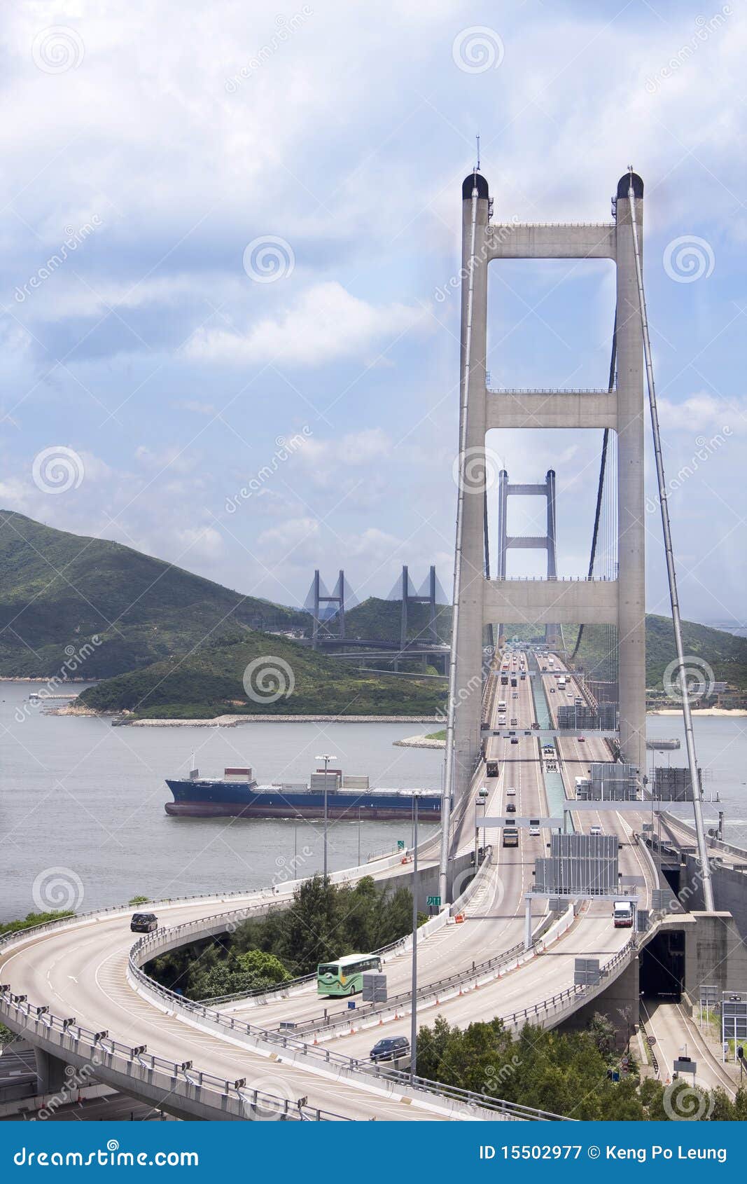 Tsing Ma Bridge in Hong Kong Stock Image - Image of river, landmark ...