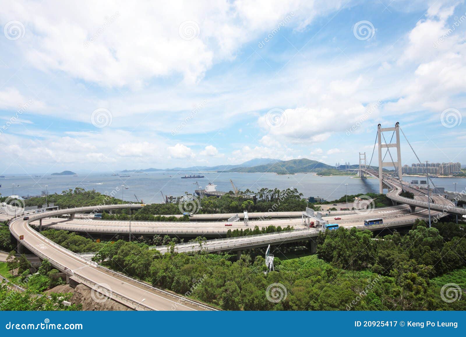 Tsing Ma Bridge in Hong Kong Stock Image - Image of road, river: 20925417