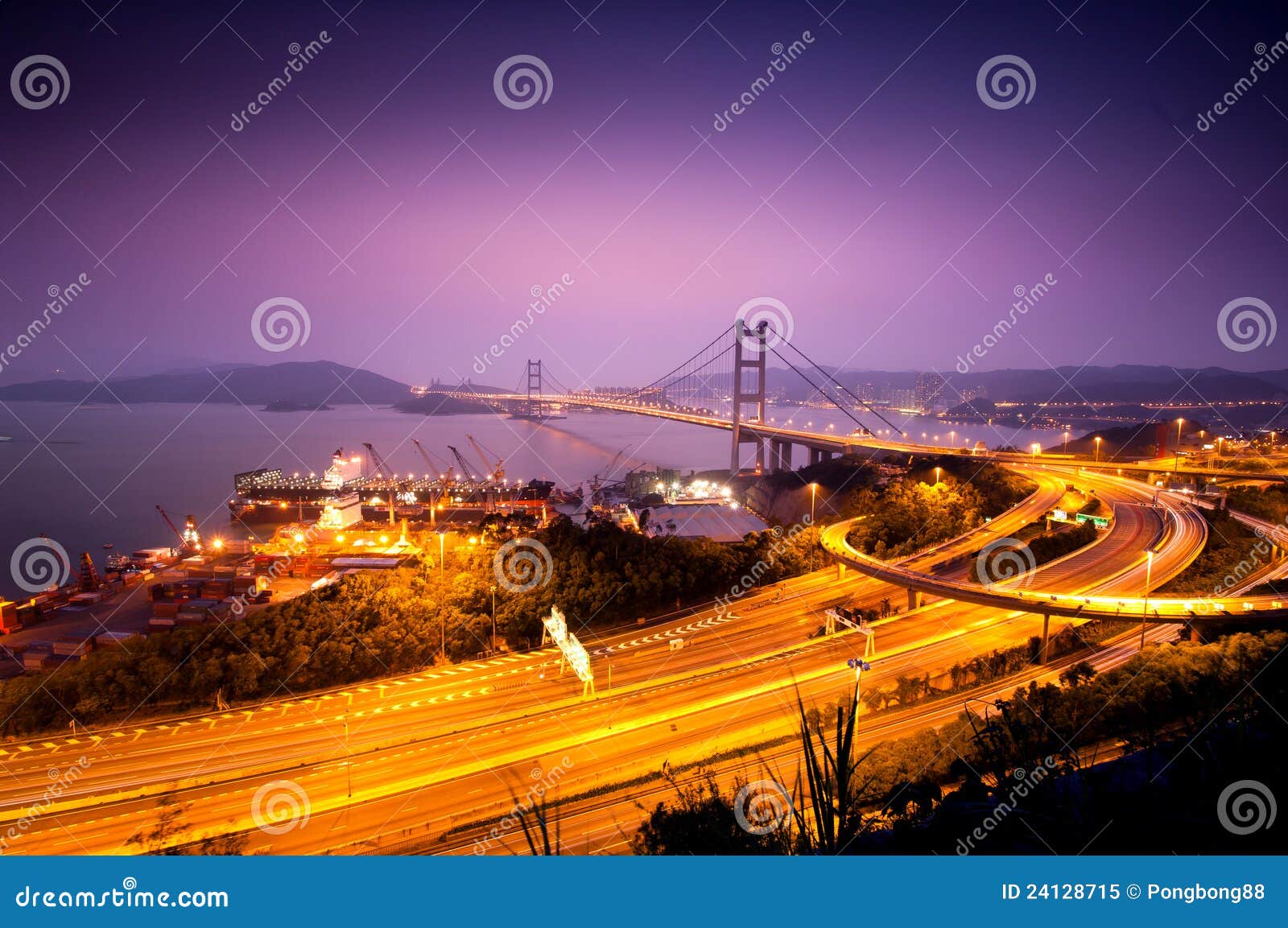 Tsing Ma Bridge Hong Kong editorial image. Image of driving - 24128715