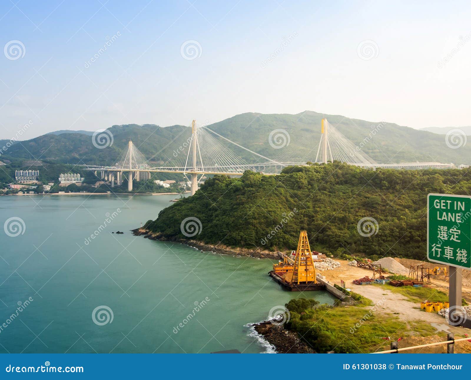 Tsing Ma bridge. stock photo. Image of road, hanging - 61301038