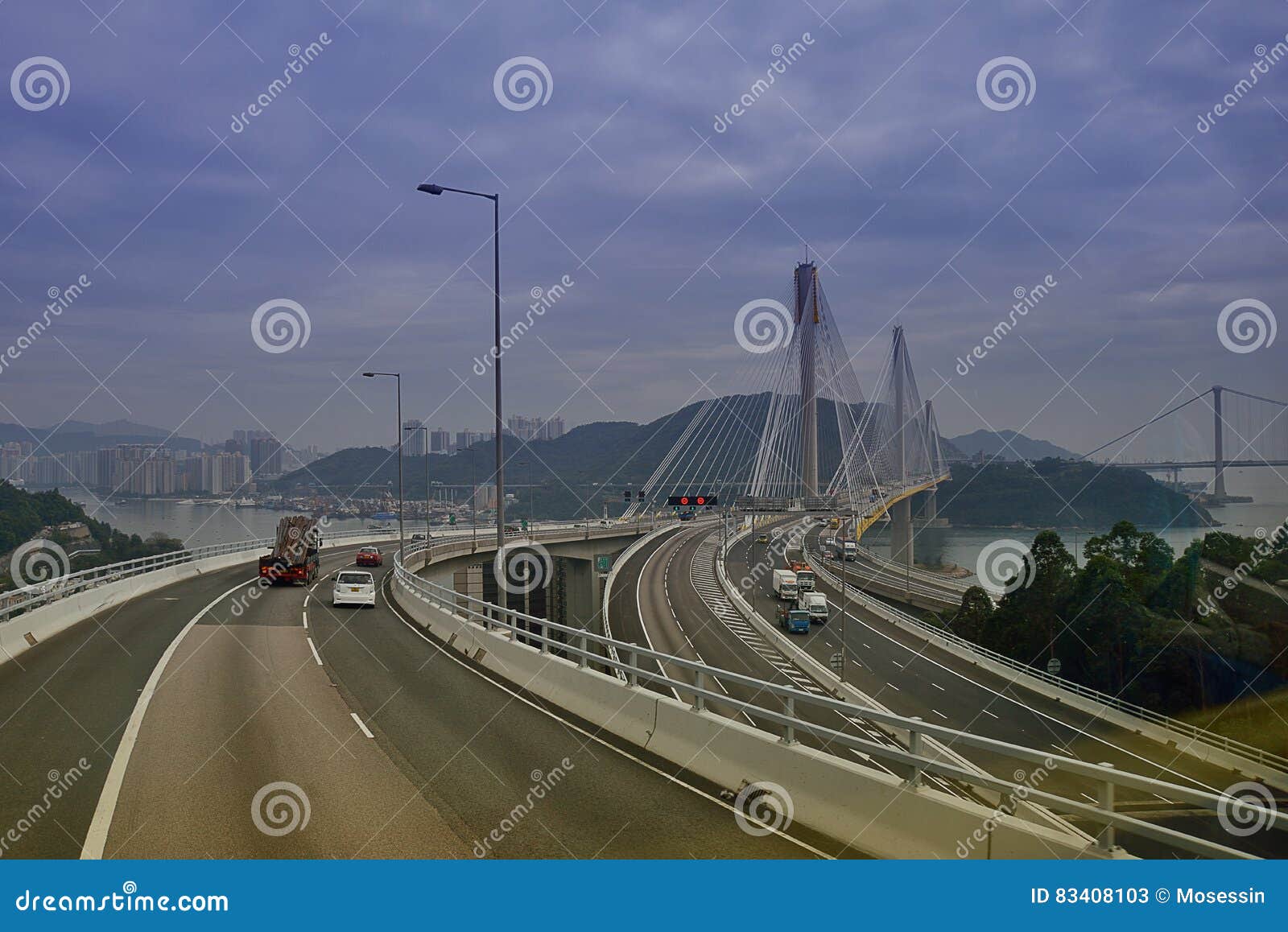 Tsing Ma Bridge editorial stock photo. Image of landscape - 83408103