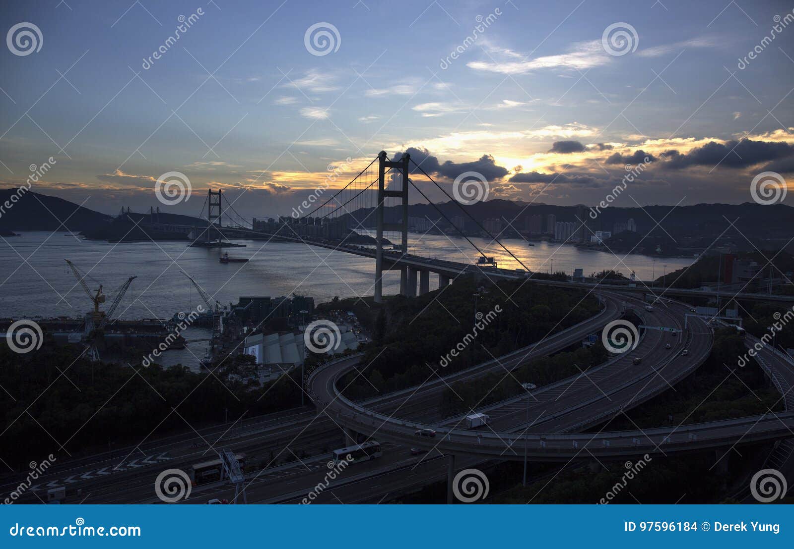 Hong Kong, Tsing Ma Bridge in Hong Kong Stock Photo - Image of asia ...