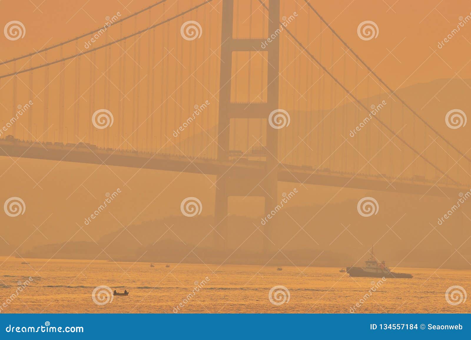 A Tsing Ma Bridge in Hong Kong Ma Wan Stock Photo - Image of kong ...