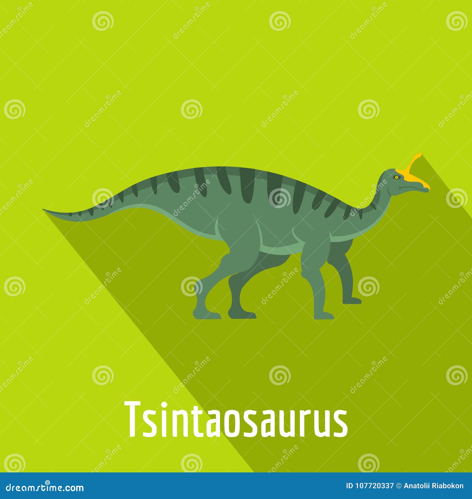 Tsintaosaurus Icon Vector Orange | CartoonDealer.com #116809355