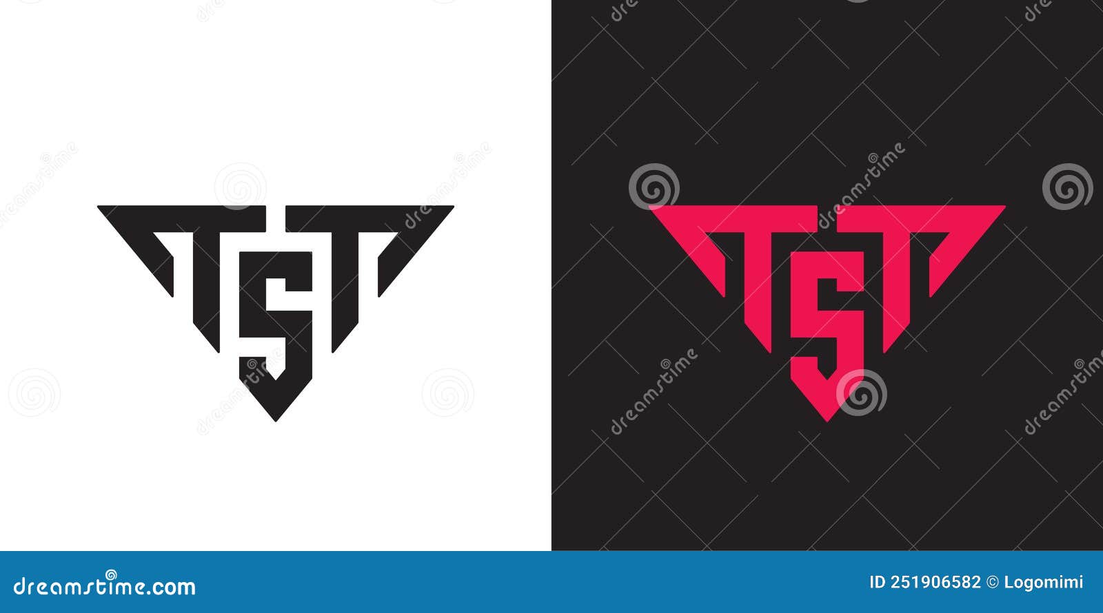 TST Initial Letter Logo Design Template, Triangle Shape Monogram Logo ...