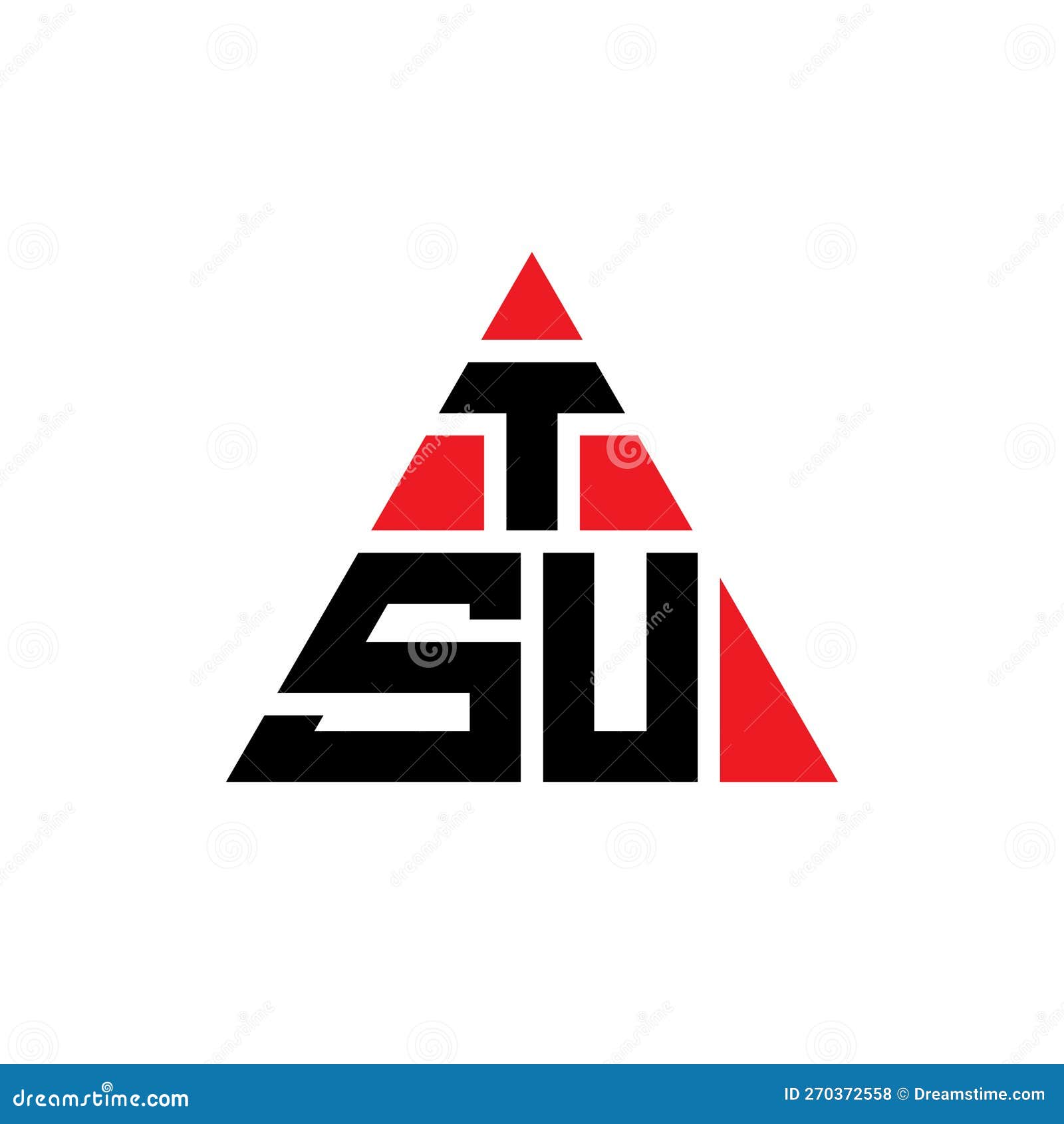 TSU Triangle Letter Logo Design with Triangle Shape. TSU Triangle Logo ...