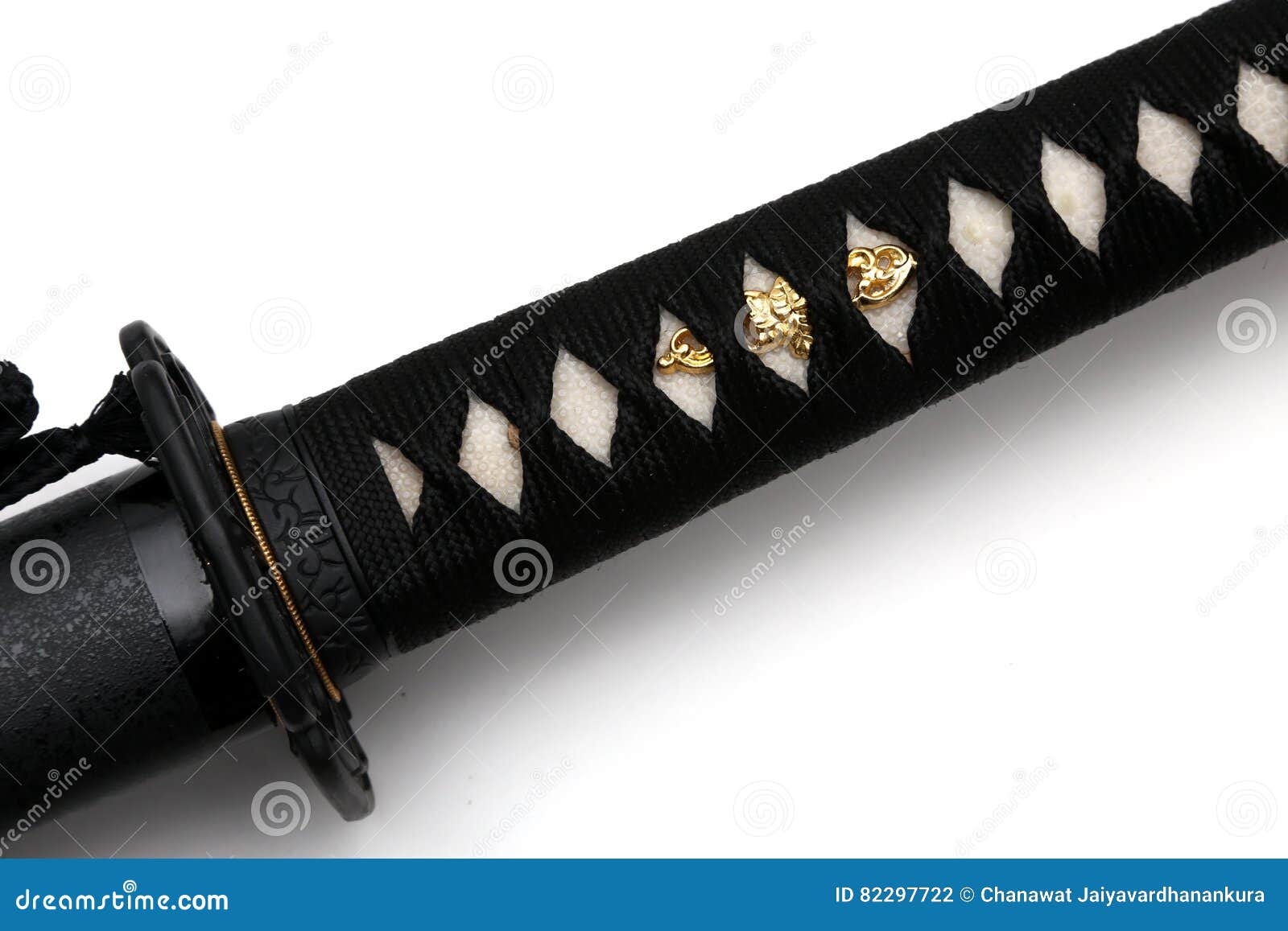 Tsuka : Handle of Japanese Sword Stock Photo - Image of fuchi, steel ...