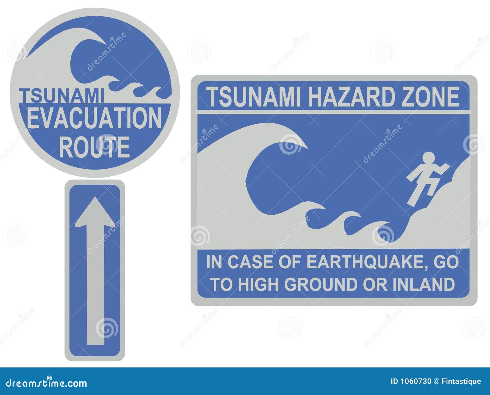Tsunami Evacuation Route Sign Stock Illustration - Illustration of ... Tsunami Evacuation Route Sign Stock Illustration - Illustration of ...