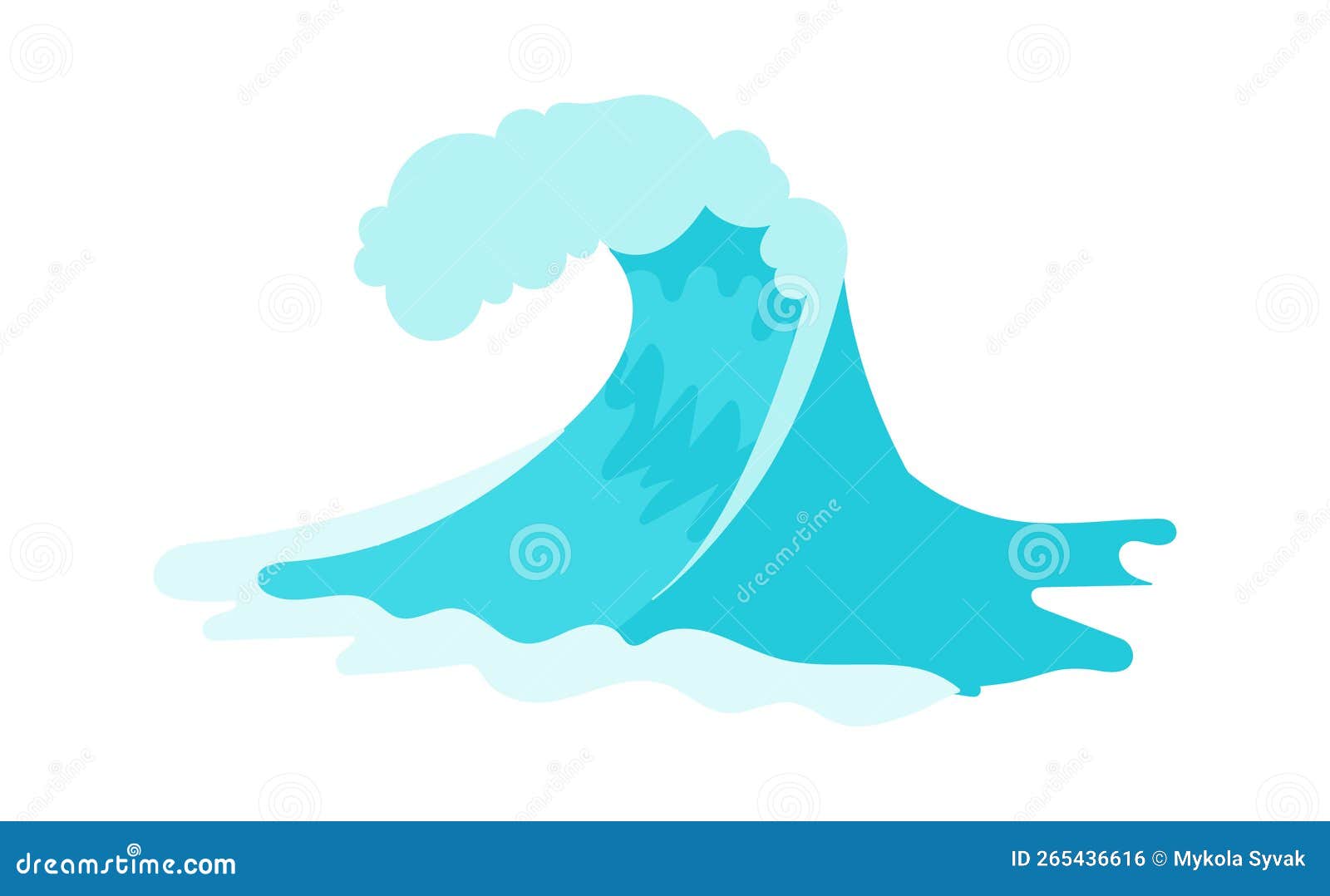 Tsunami Flat Icon High Wave Stock Vector - Illustration of ocean, emergency: 265436616