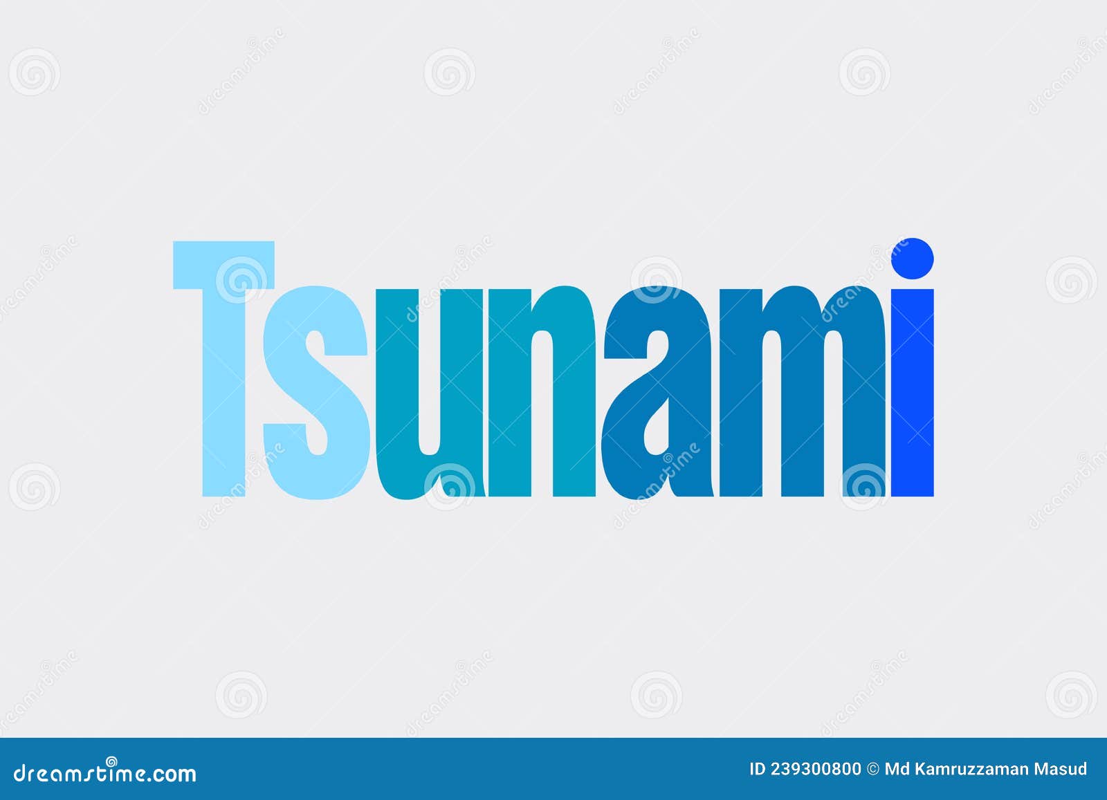 Tsunami Flat Cartoon Seascape Panoramic Landscape Vector Illustration ...