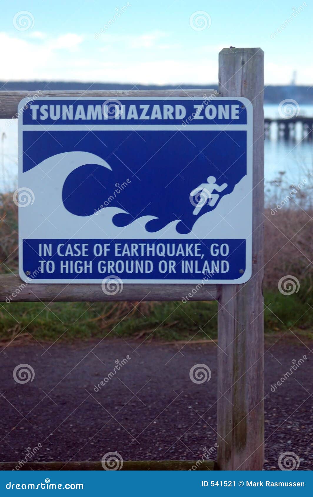 Tsunami hazard zone sign stock image. Image of pacific - 541521