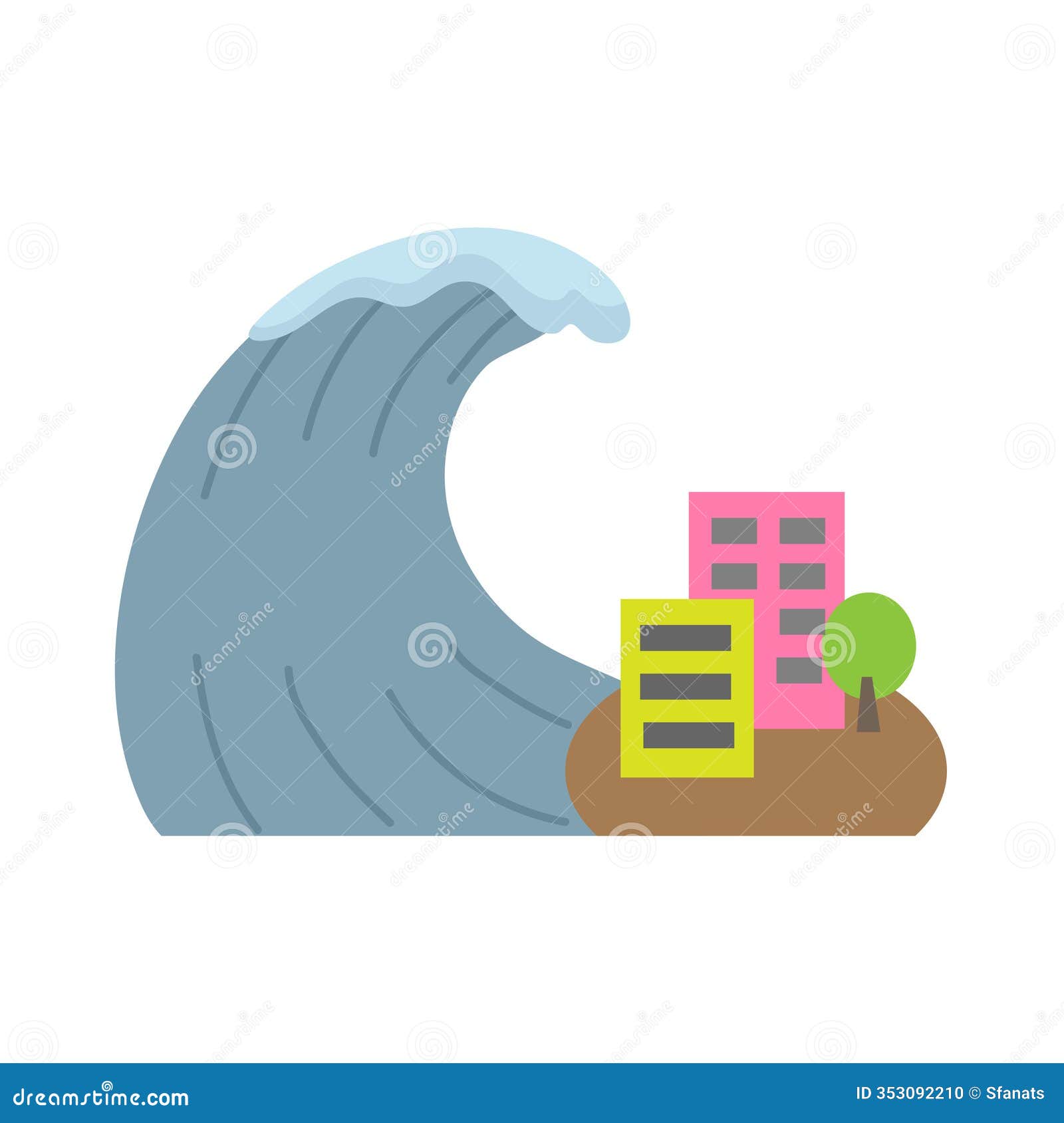 Tsunami Icon Clipart Isolated Vector Illustration Stock Illustration ...