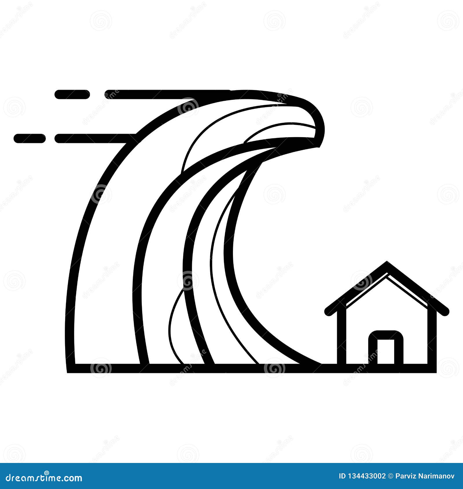 Tsunami icon vector stock illustration. Illustration of storm - 134433002