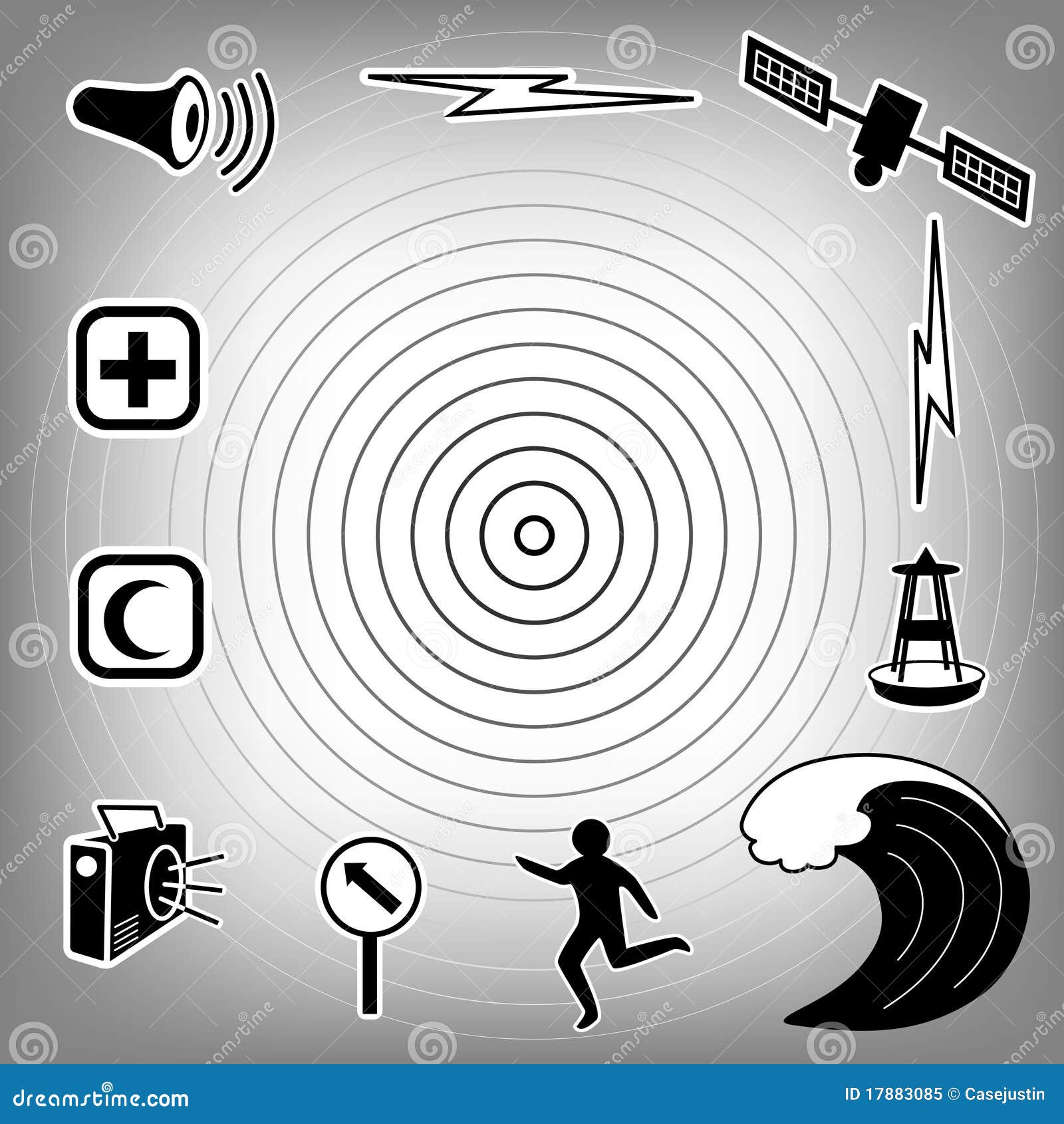 Tsunami Icons stock vector. Illustration of anxiety, fleeing - 17883085
