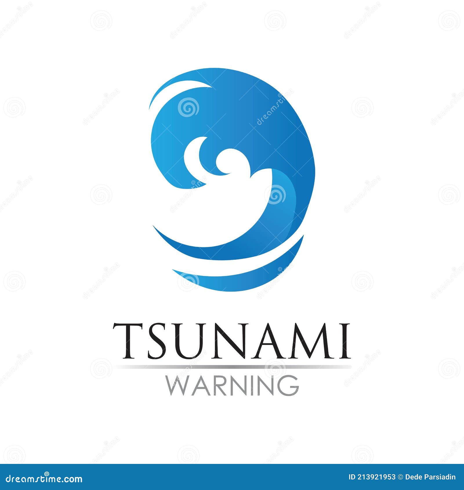 Tsunami Logo Design, Vector, Icon, Template Stock Vector - Illustration ...