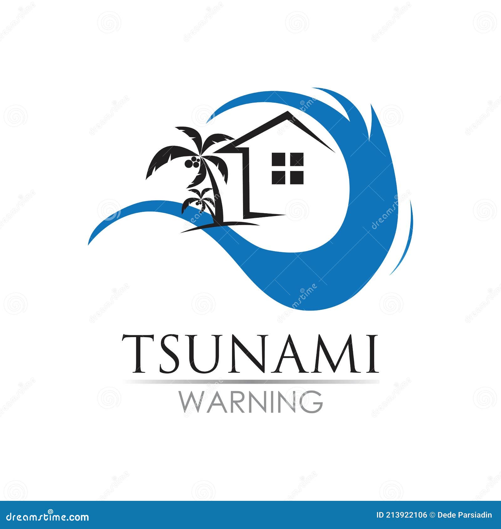 Tsunami Logo Design, Vector, Icon, Template Stock Vector - Illustration ...