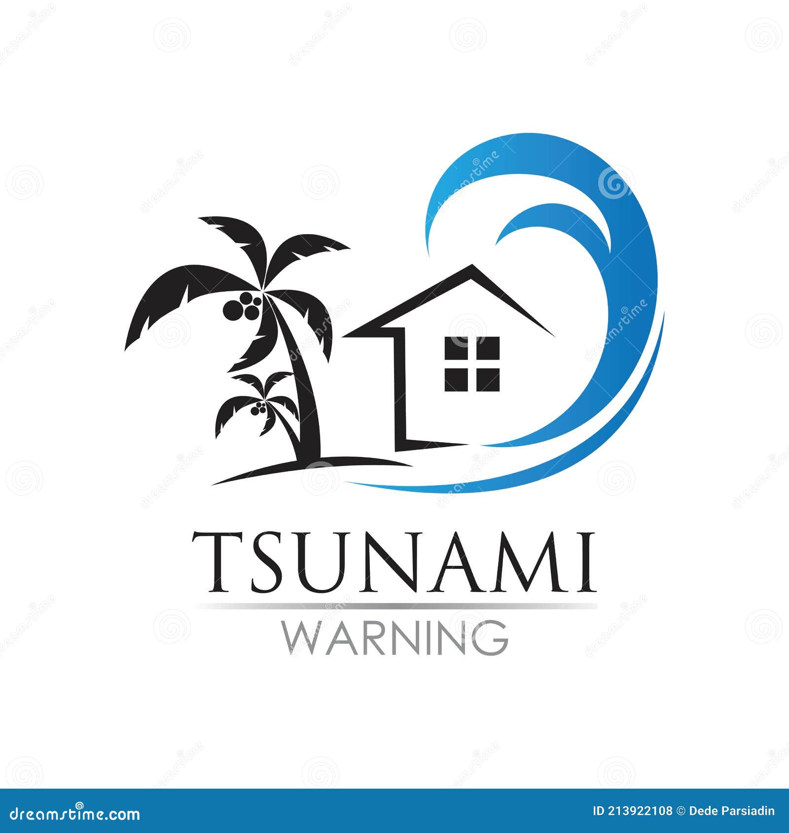 Tsunami Logo Design, Vector, Icon, Template Stock Vector - Illustration ...