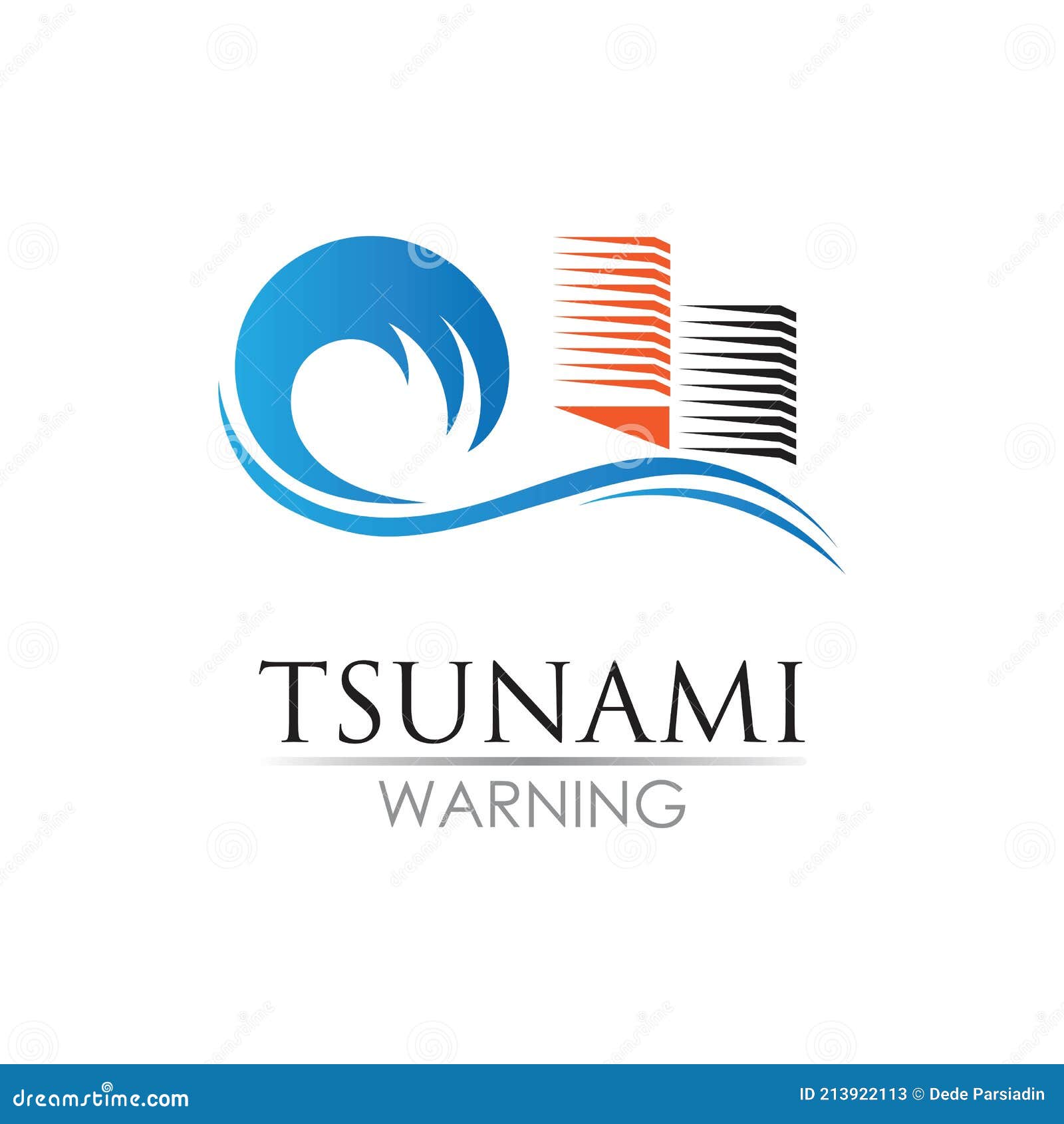 Tsunami Logo Design, Vector, Icon, Template Stock Vector - Illustration ...